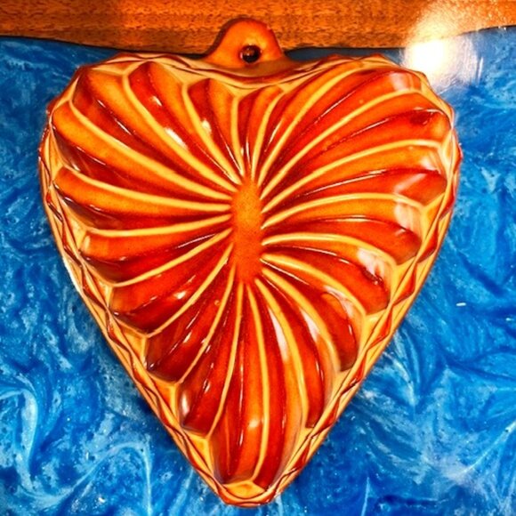 Alsace | Kitchen | Alsace Terra Cotta Heart Cake Mold Pan Wall Hanging ...